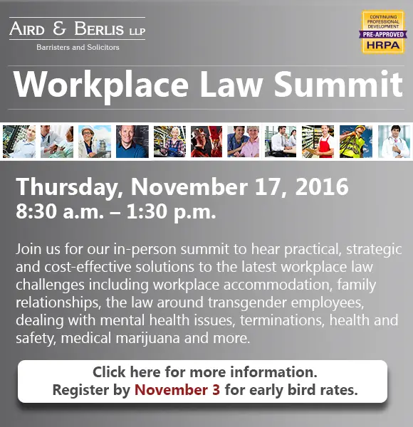 Join Us For Our Workplace Law Summit