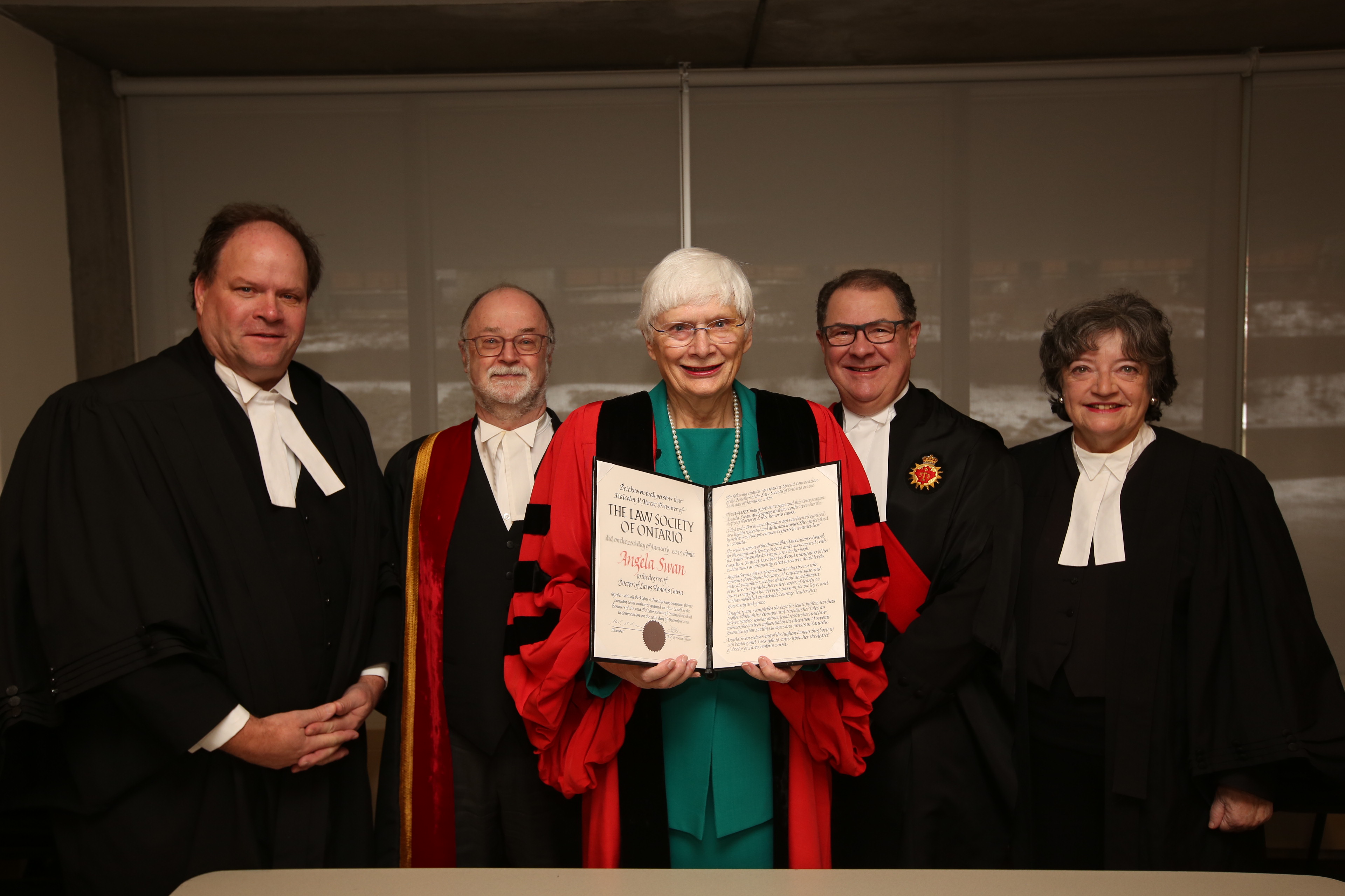 Angela Swan Recipient of Honorary LLD